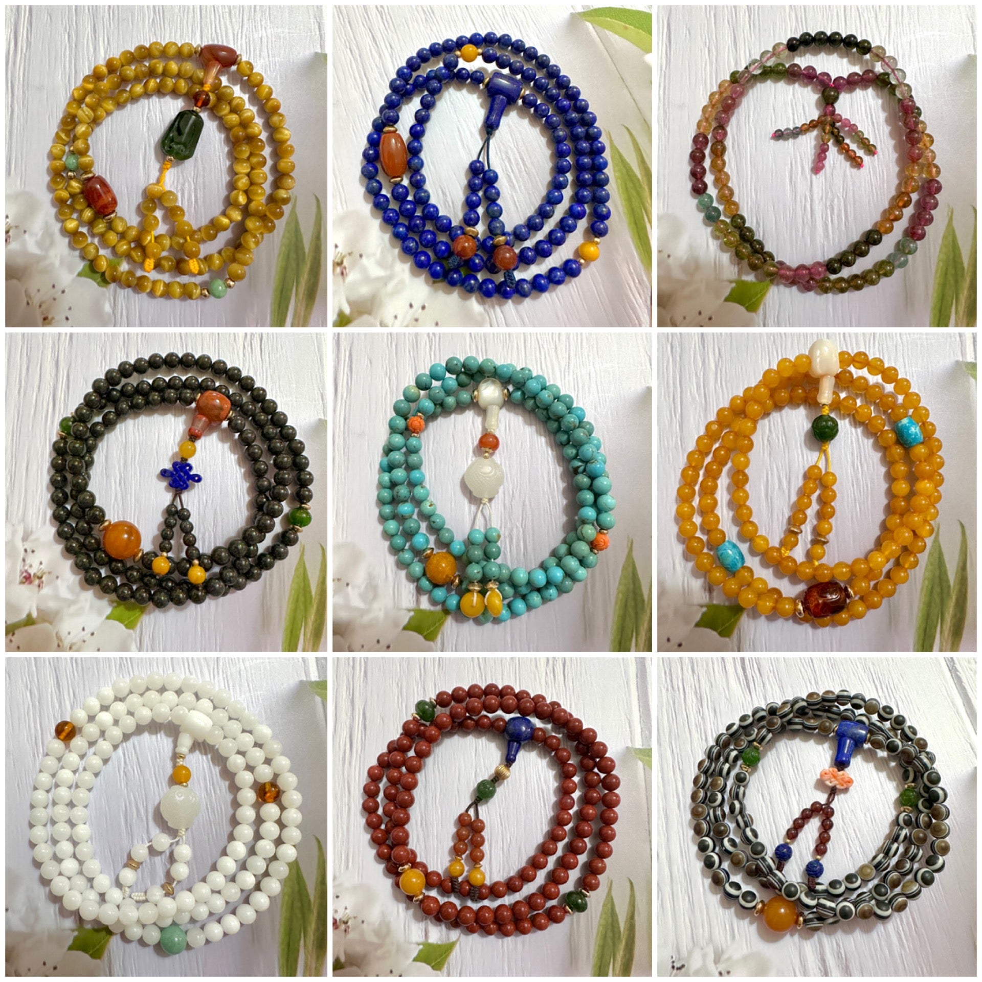 Mala 108 Beads – Shimmer & Gems- Crystal Jewelry With Purpose